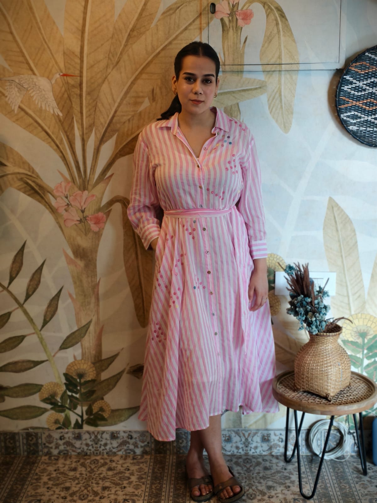 P.H.A.E. - Phae Diya Dress in Cotton Mulmul - DRESS | Indian Chikankari